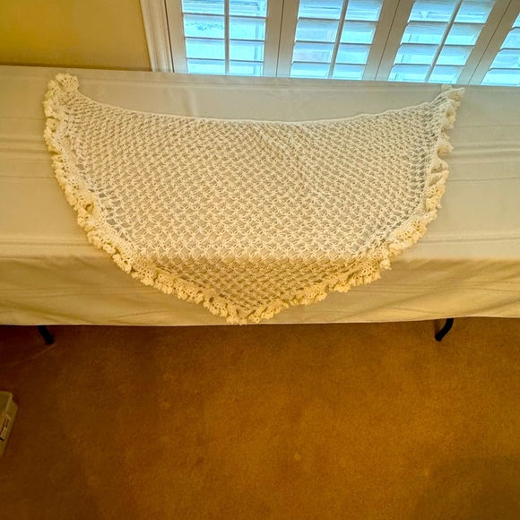 Accessories | Vintage Hand Crochet Shawl White | Poshmark